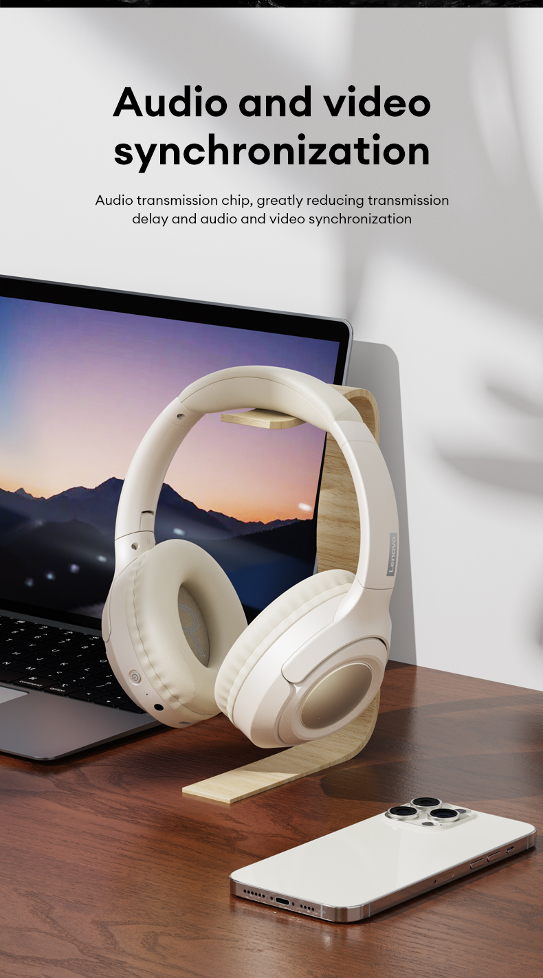 Lenovo TH54 Bluetooth Headphone Gaming Low Latency Music Noise ...