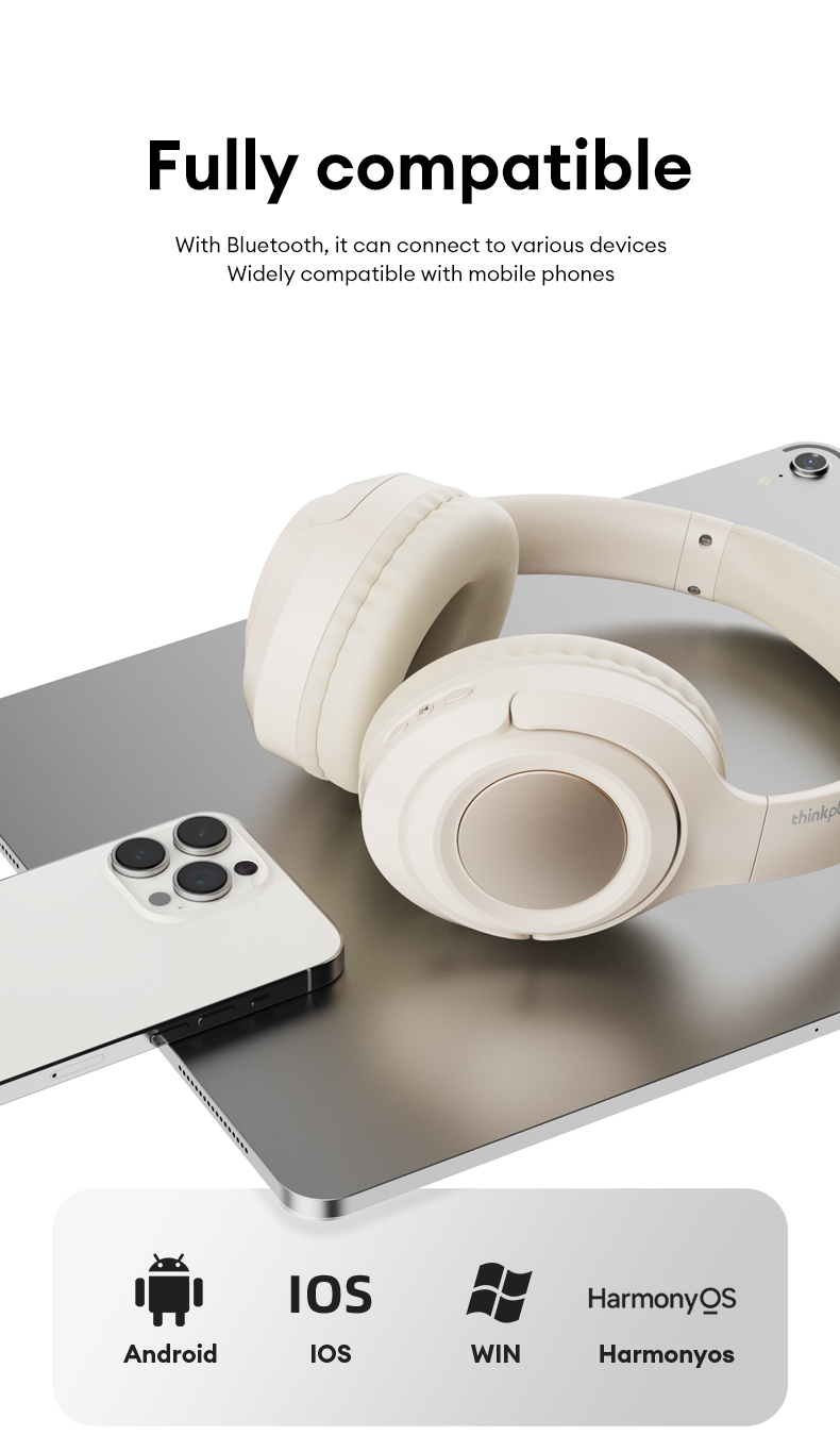 Lenovo TH54 Bluetooth Headphone Gaming Low Latency Music Noise ...