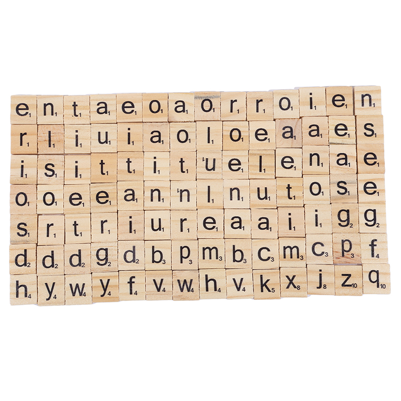 100pcs/Set Capital Letter Lowercase Letter Wooden Alphabet Scrabble ...