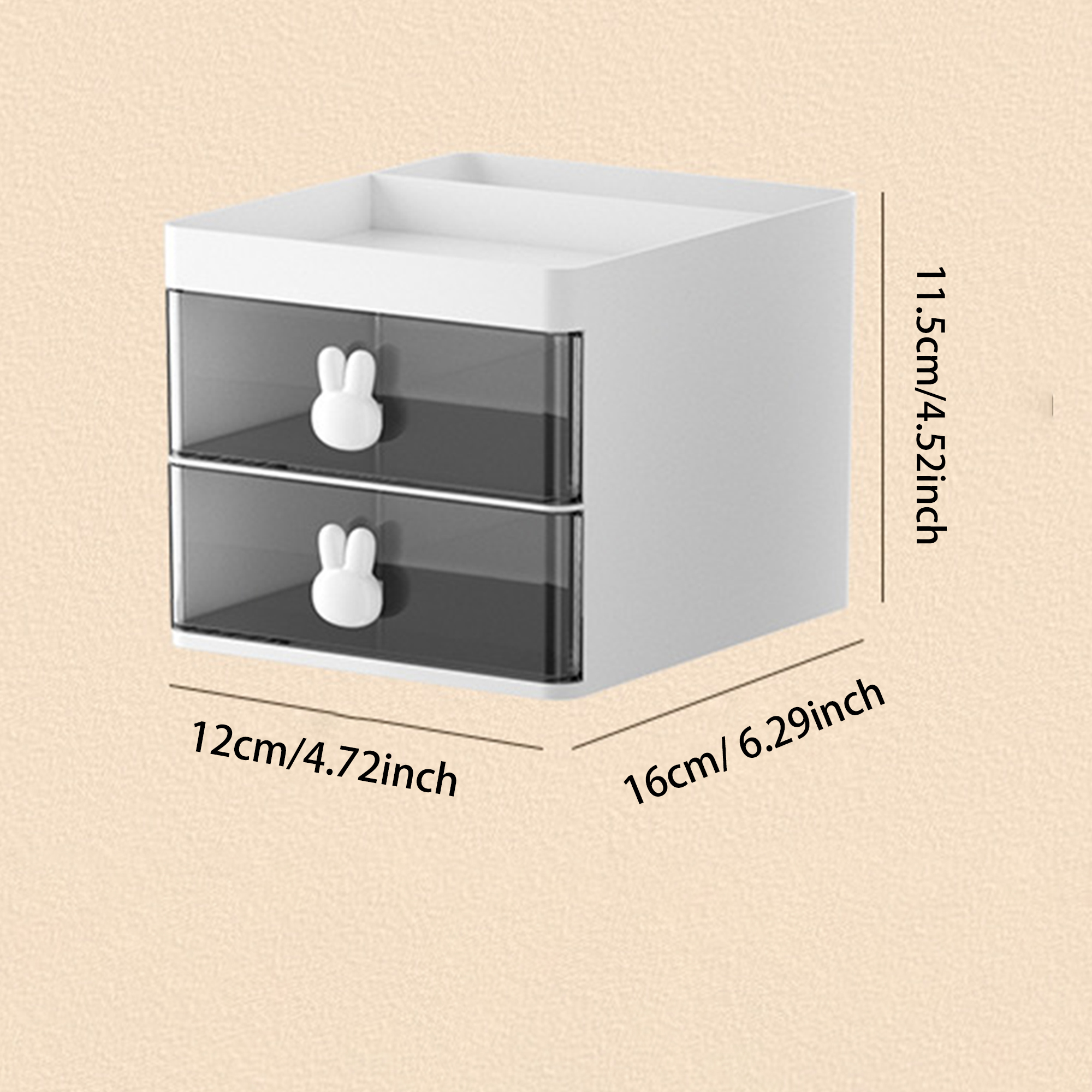 Cartoon Creative Pen Holder Transparent Drawer Storage Box Large ...