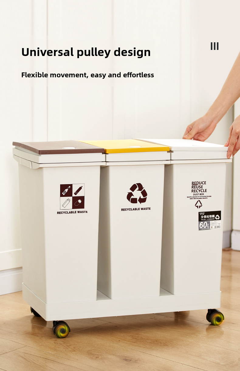 Trash Sorting Trash Can Household with Lid Living Room Large Size ...