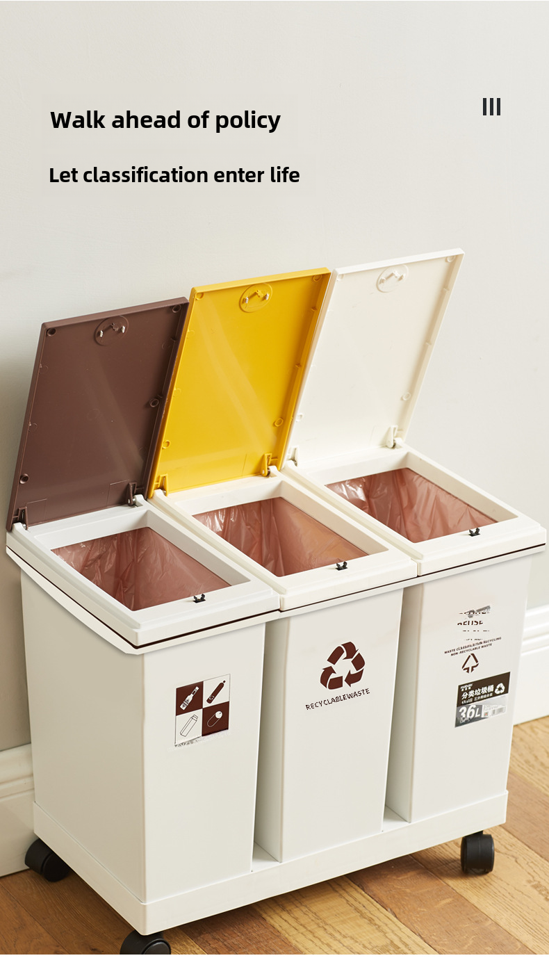 Trash Sorting Trash Can Household with Lid Living Room Large Size ...