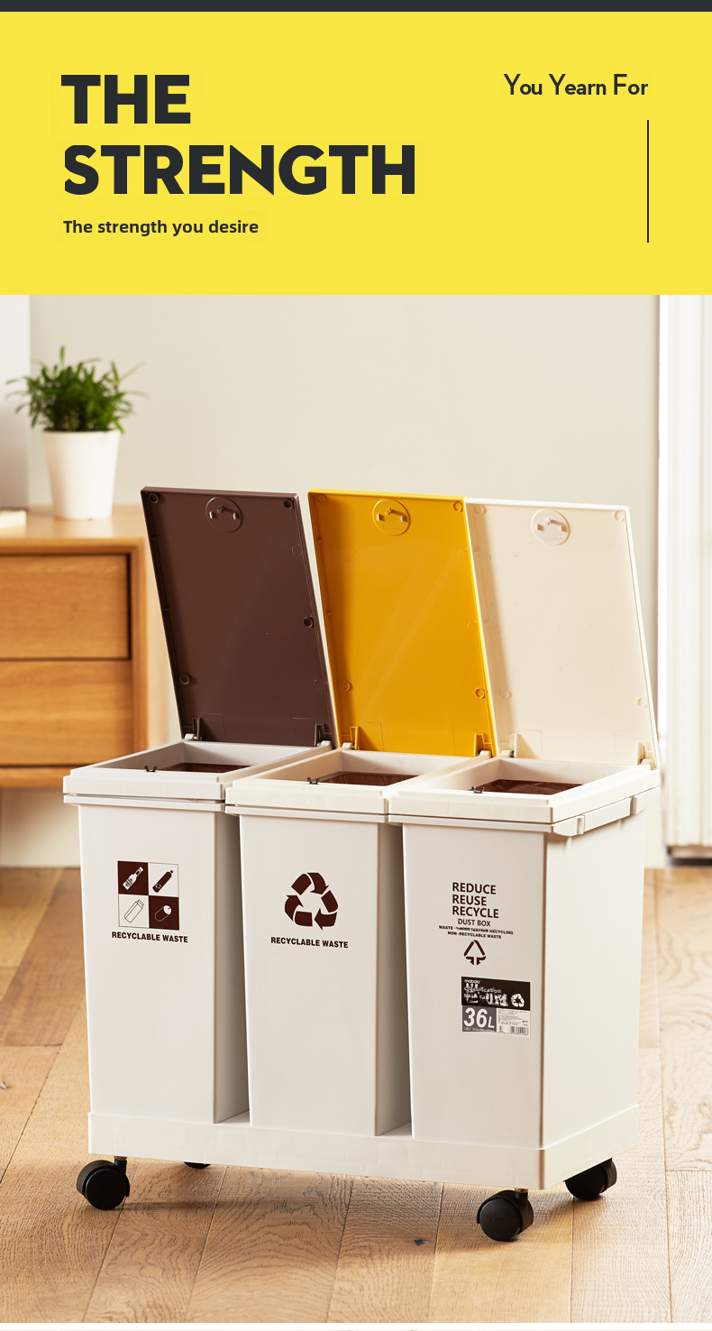 Trash Sorting Trash Can Household with Lid Living Room Large Size ...