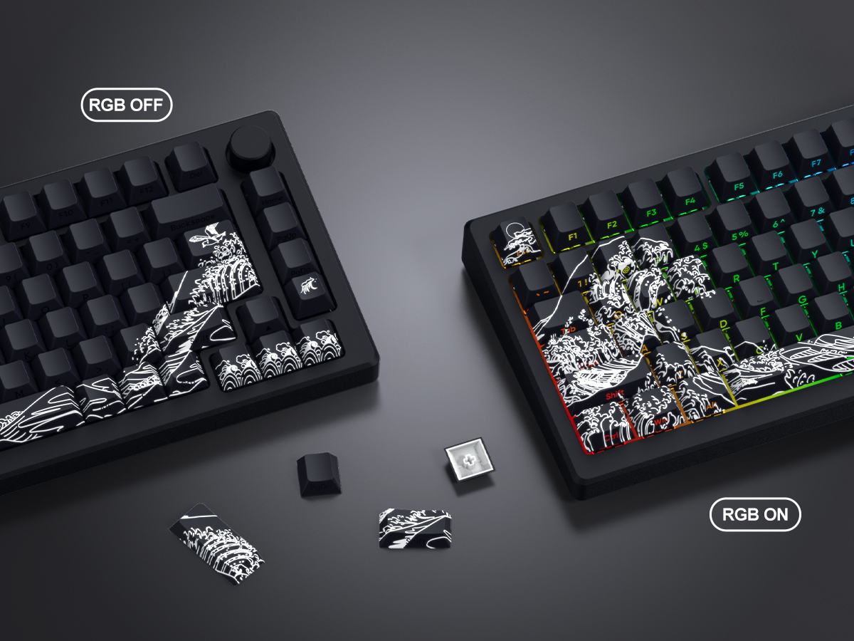 XVX Shine Through Keycaps - PBT Dye Sub Keycap Set, Side Print Keycaps ...