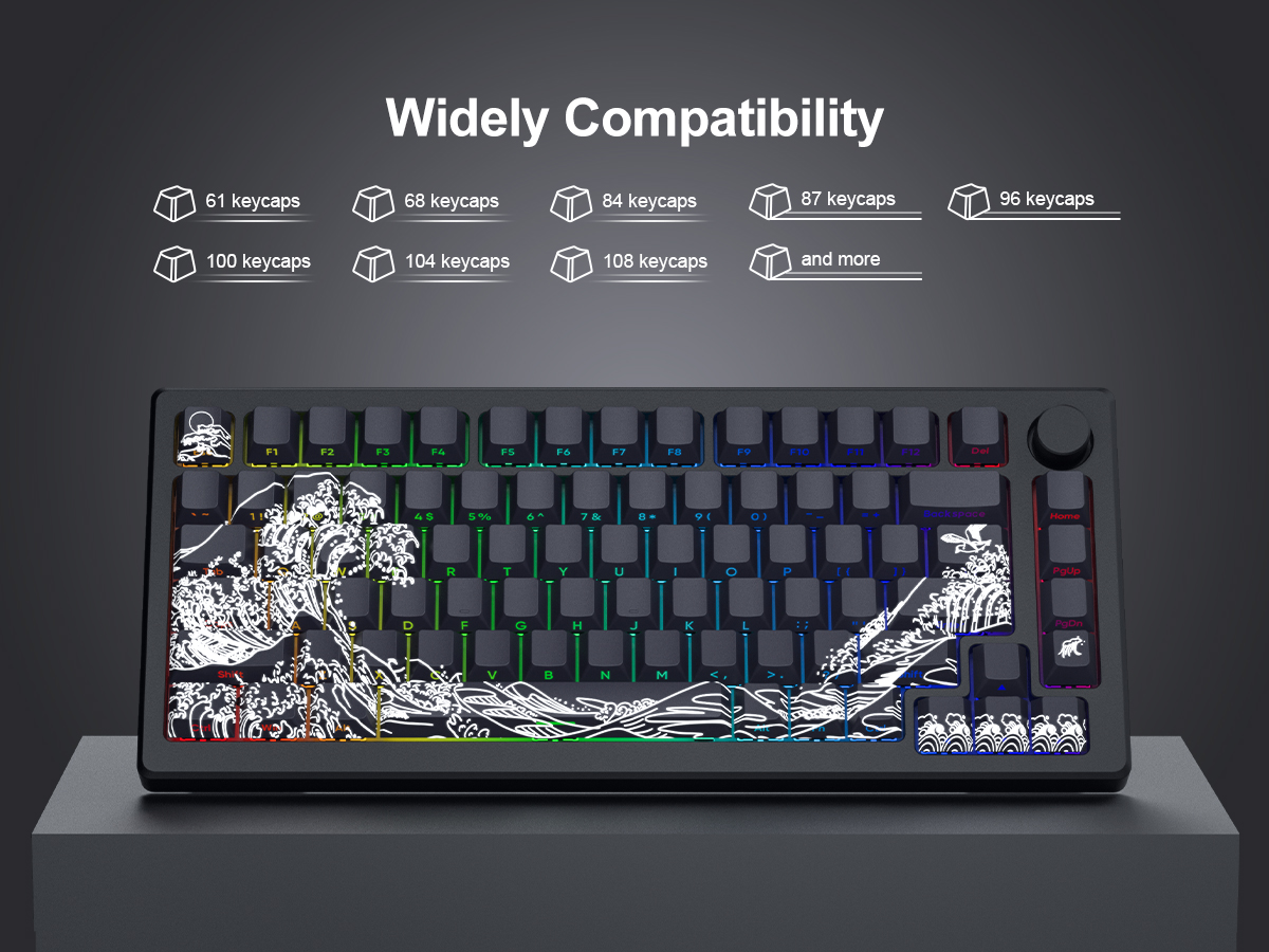 XVX Shine Through Keycaps - PBT Dye Sub Keycap Set, Side Print Keycaps ...