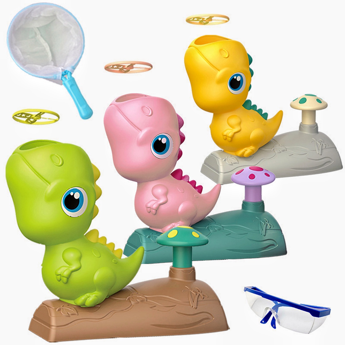 Dinosaur Ejection Frisbee Flying Sport Toy Launcher Parent-Child ...