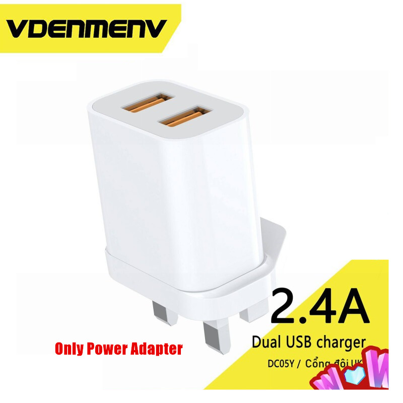 VDENMENV DC05Y 5V 2.4A Fast Charger Fast Charging 12W USB Power Adapter UK 3 Pin Plug Phone Wall ...