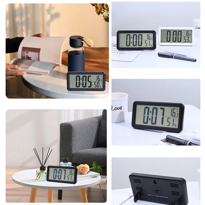 KIPRUN Digital Alarm Clock, Desk Clock, Battery Operated LCD Electronic ...