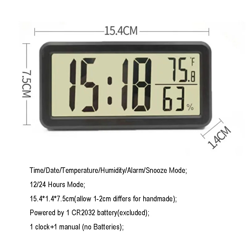 KIPRUN Digital Alarm Clock, Desk Clock, Battery Operated LCD Electronic ...