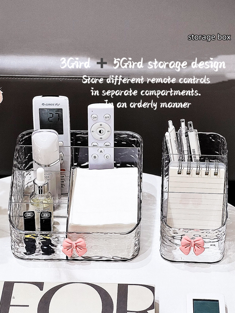 Remote Control Storage Box Water Ripple Transparent Table Organiser ...