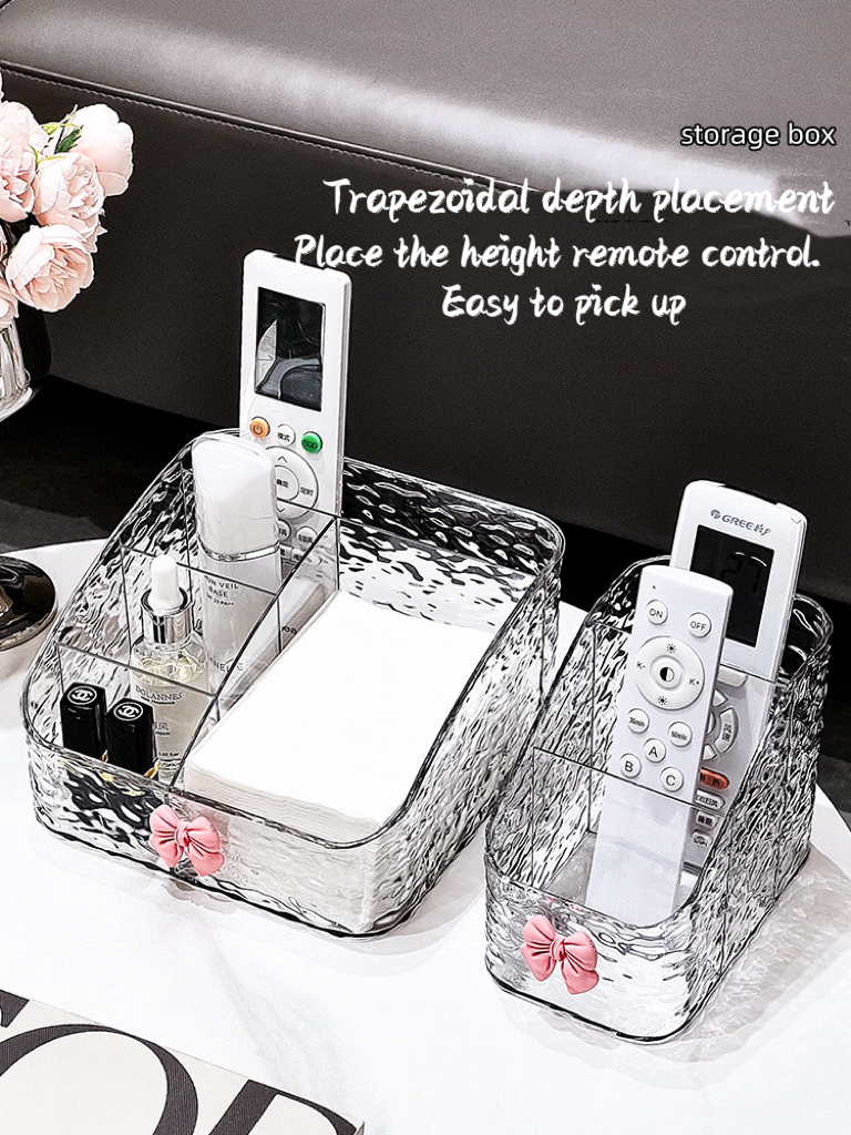 Remote Control Storage Box Water Ripple Transparent Table Organiser ...