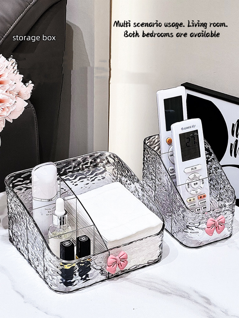 Remote Control Storage Box Water Ripple Transparent Table Organiser ...