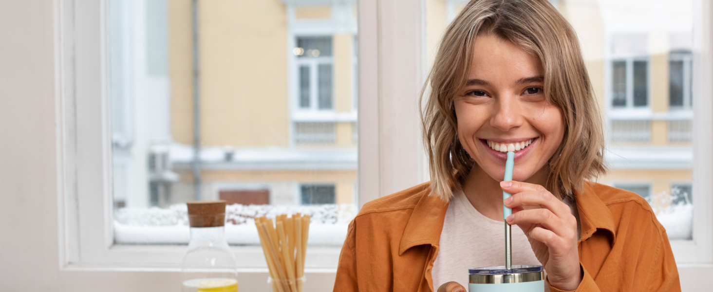 Mollcity 710ML/24OZ Thermos Cup with Lid-Stainless Steel Insulated ...