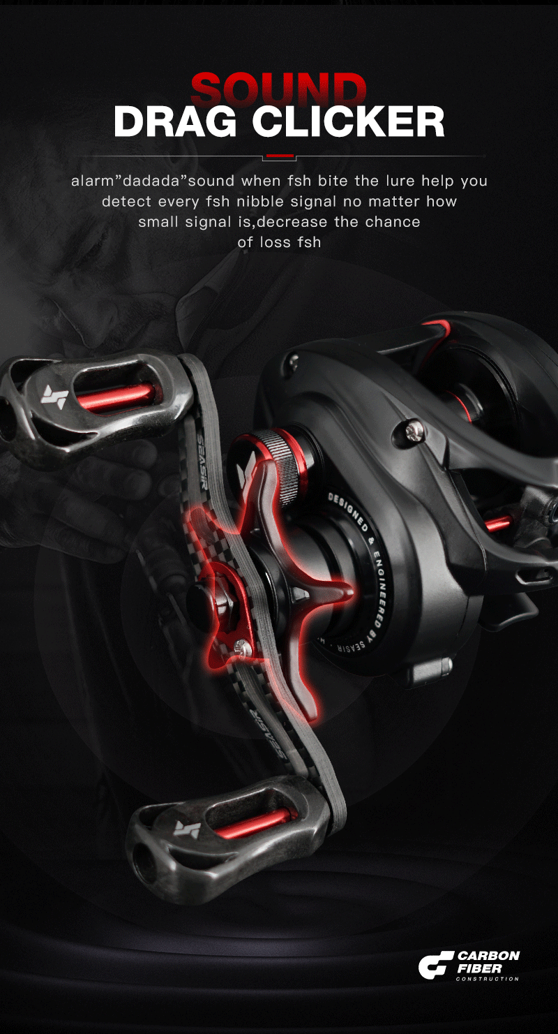 SEASIR MANSORY PRO 131G Ultra Light Carbon Fiber Double Spools Baitcasting Fishing Reel 7+1 BB 7 ...