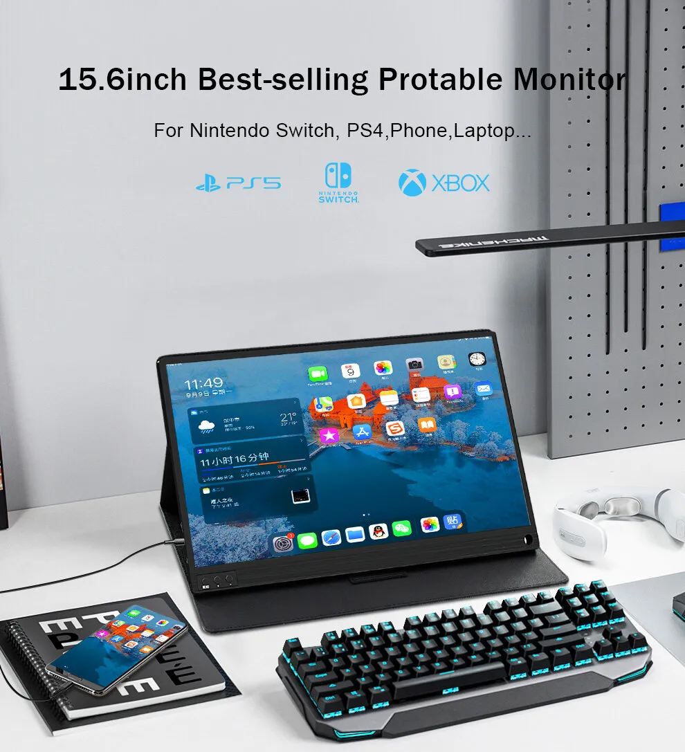 Portable Monitor 15.6/11.6 Inch Gaming Monitor 1080P FHD For Switch ...