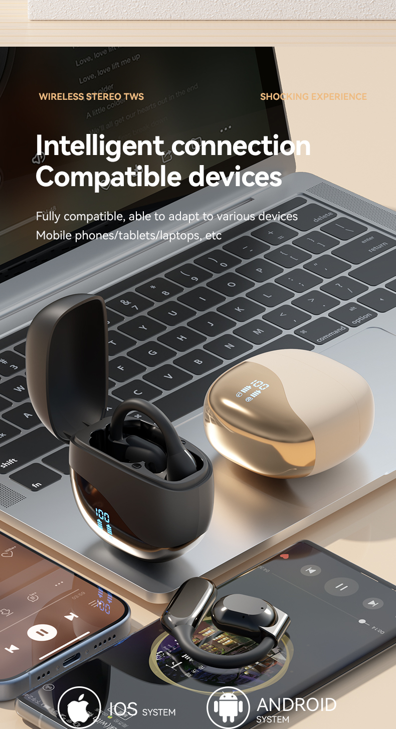 SPRISE M62 Clip-on-ear Bluetooth Earphone Wireless With LED Display/Mic ...