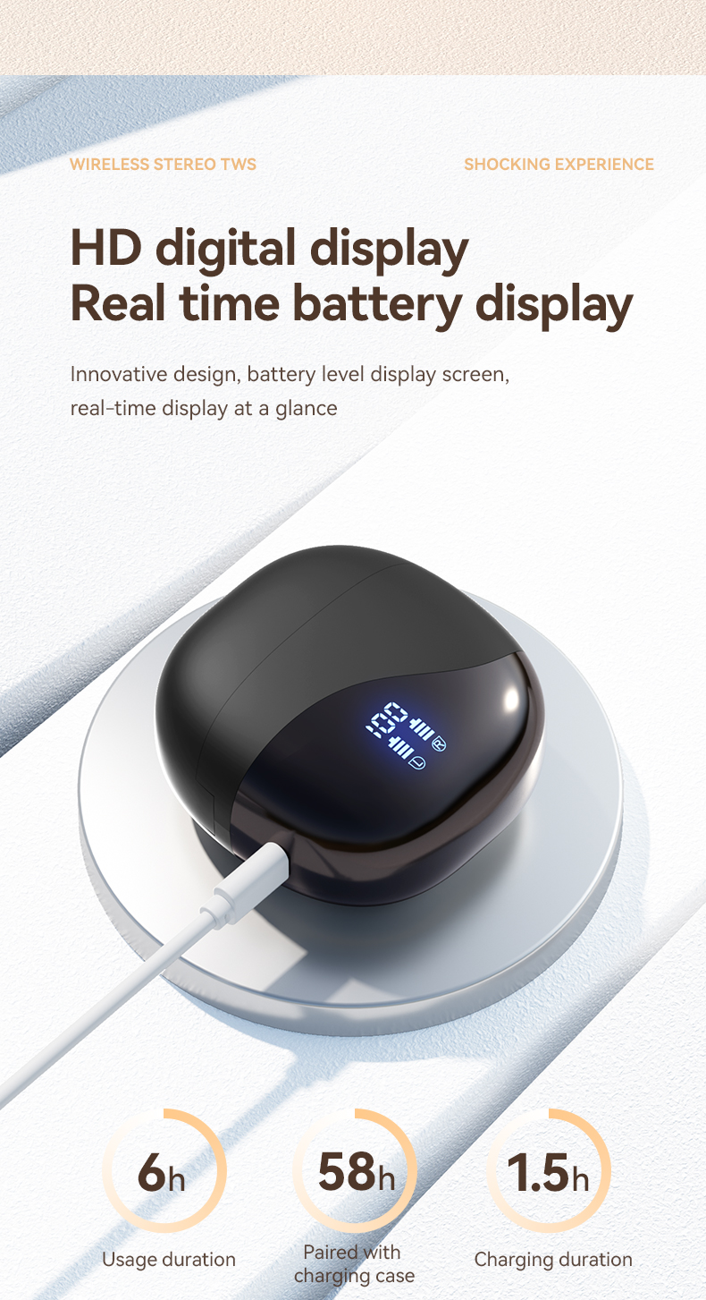 SPRISE M62 Clip-on-ear Bluetooth Earphone Wireless With LED Display/Mic ...