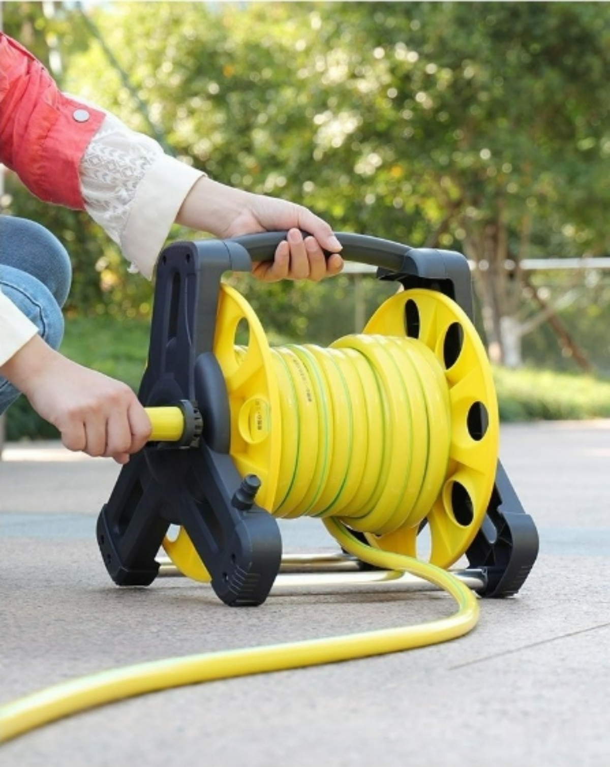 10M 15M 20M 25M 30M Hose Reel set Water Pipe Roll Storage Rack Garden ...