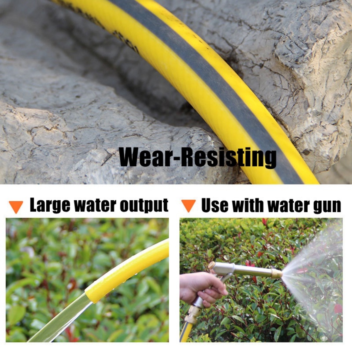 10M-50M Garden Hose Water Pipe Rubber hose PVC Thickened Wear-Resistant ...