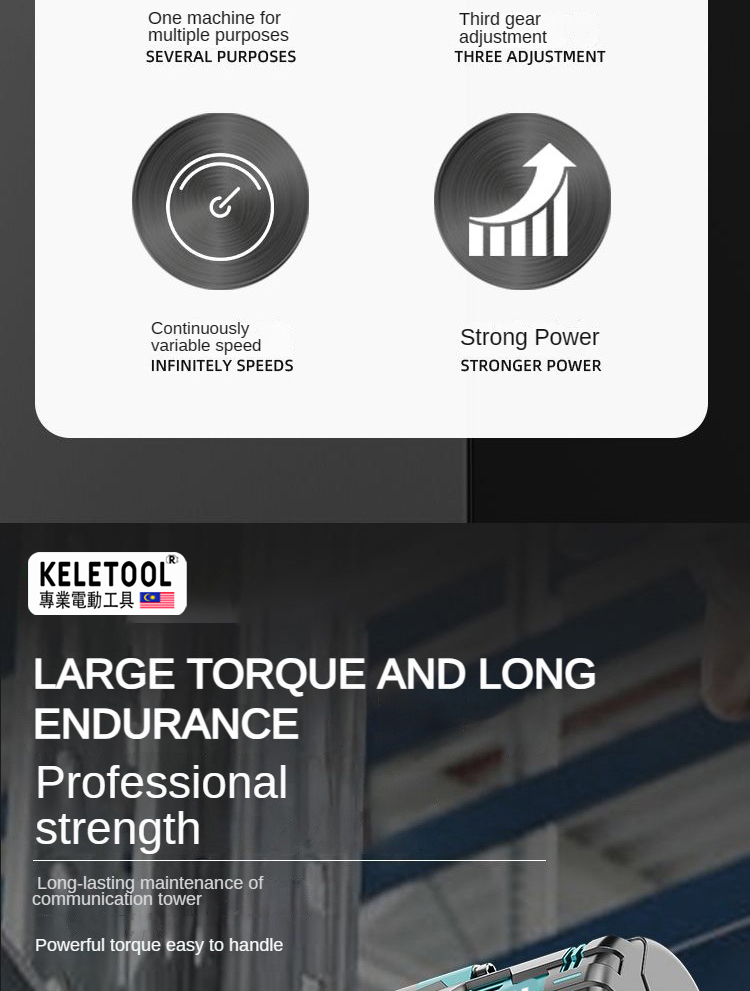 KELETOOL 4000NM Impact Wrench Cordless High Torque 1/2 Cordless Wrench ...