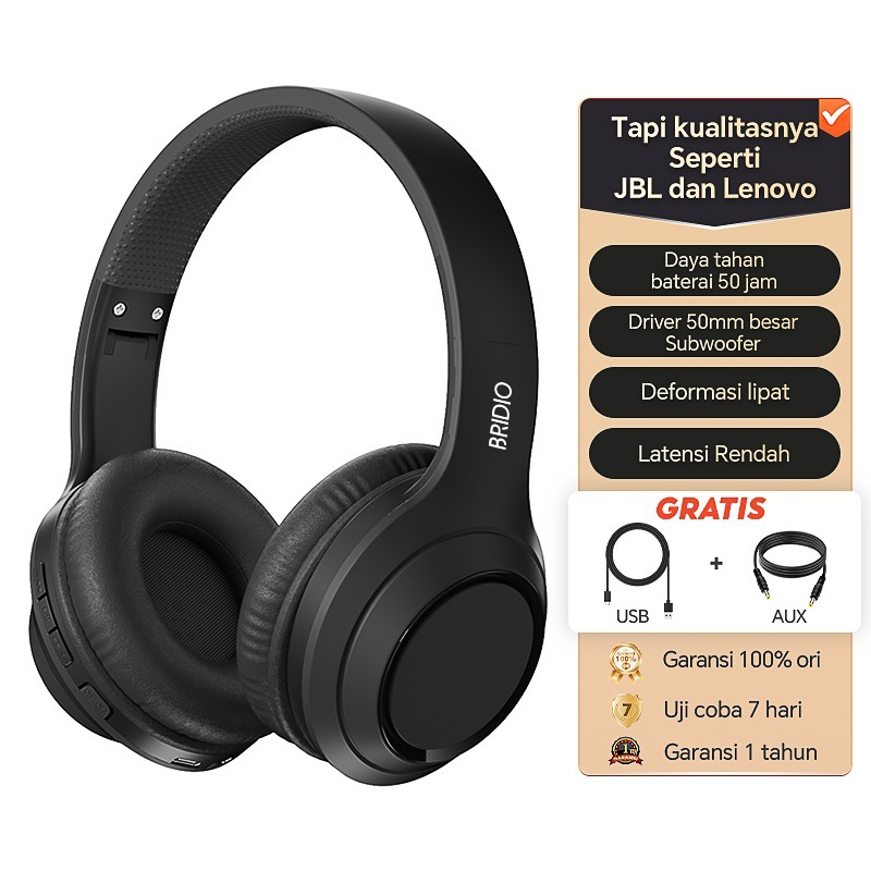 Bridio TH30 Bluetooth Headphones TWS With HD Stereo Sound HD Music ...