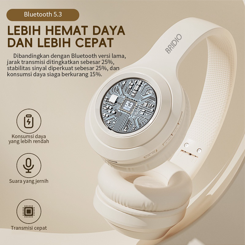 Bridio TH30 Bluetooth Headphones TWS With HD Stereo Sound HD Music ...