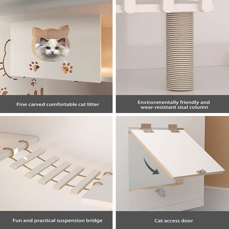 High End Cat villa Large Pet Luxury Home With Stair Cat Villa Sangkar ...