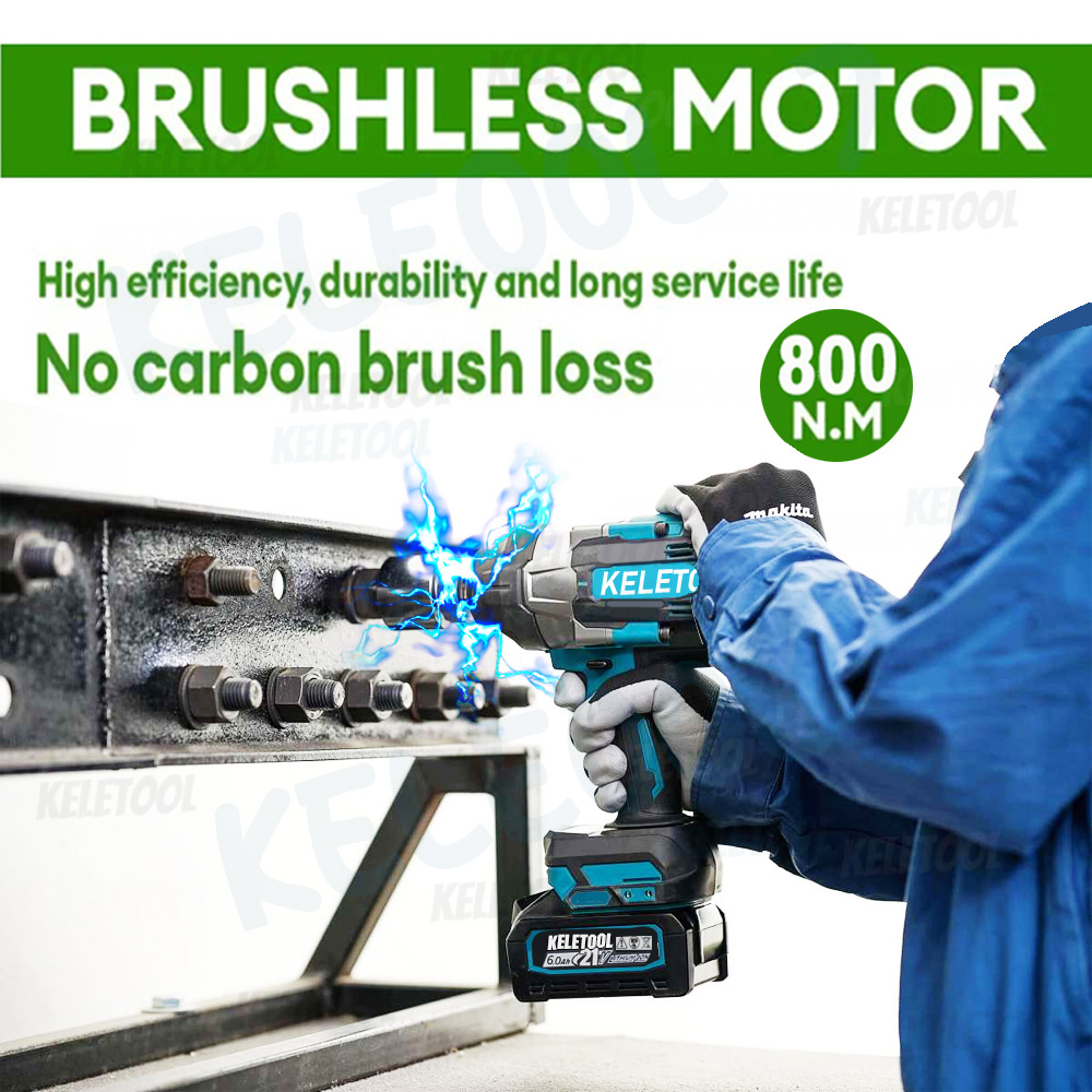 KELETOOL 800Nm Electric 1/2" Inch Cordless Impact Wrench Heavy Duty ...