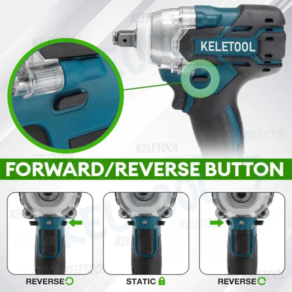 KELETOOL 800Nm Electric 1/2" Inch Cordless Impact Wrench Heavy Duty ...