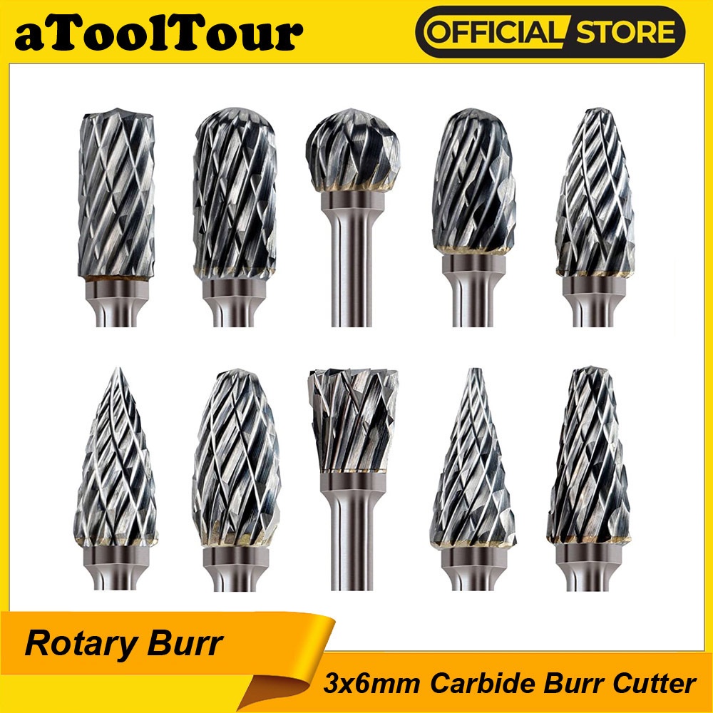Tu ngsten Carbide Burr Set Rotary Cutter Bur Diamond Deburr Drill Bit M ...