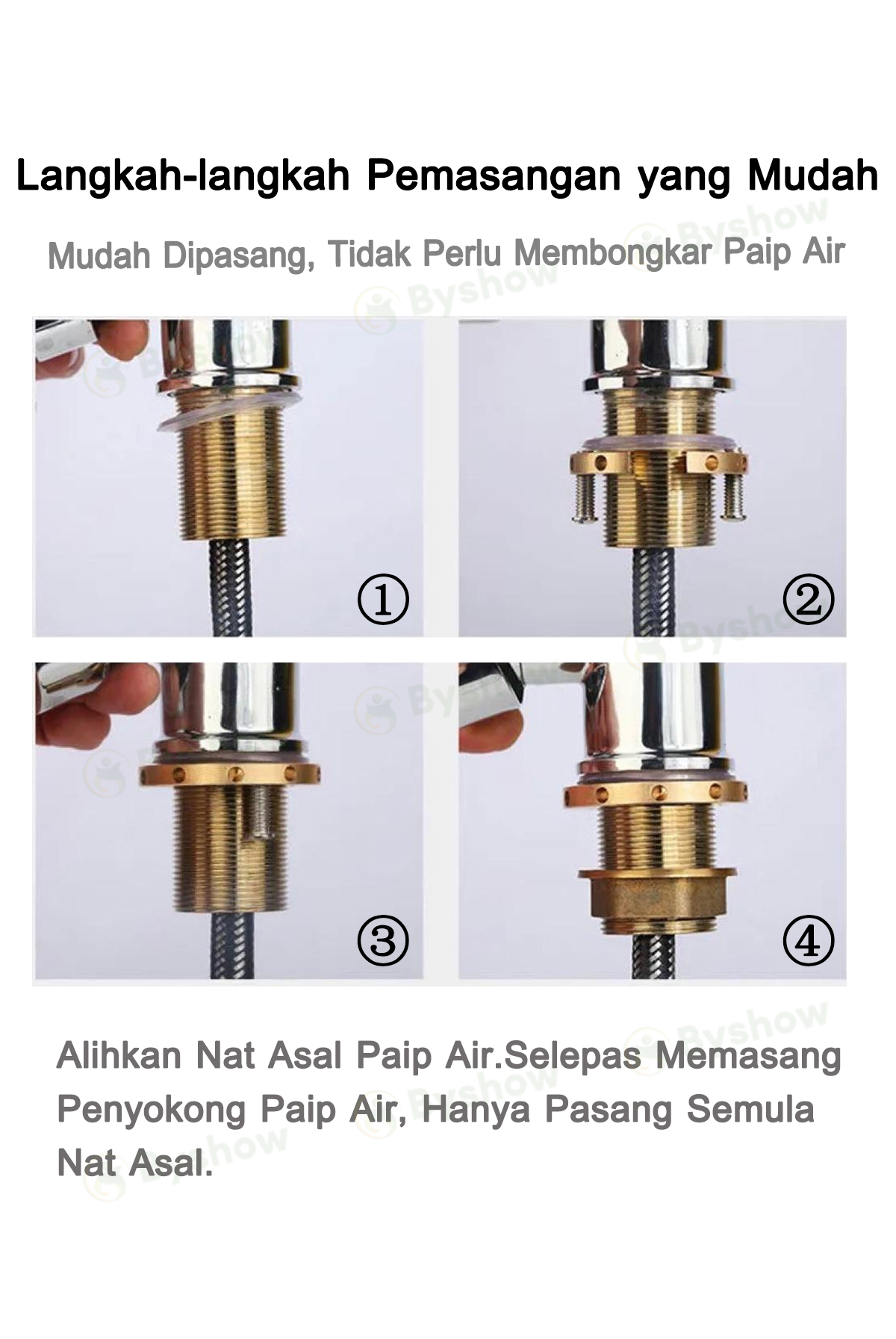 【Byshow】Convenient Tap Faucet Locknut Fixing Fitting Kit with Anti ...