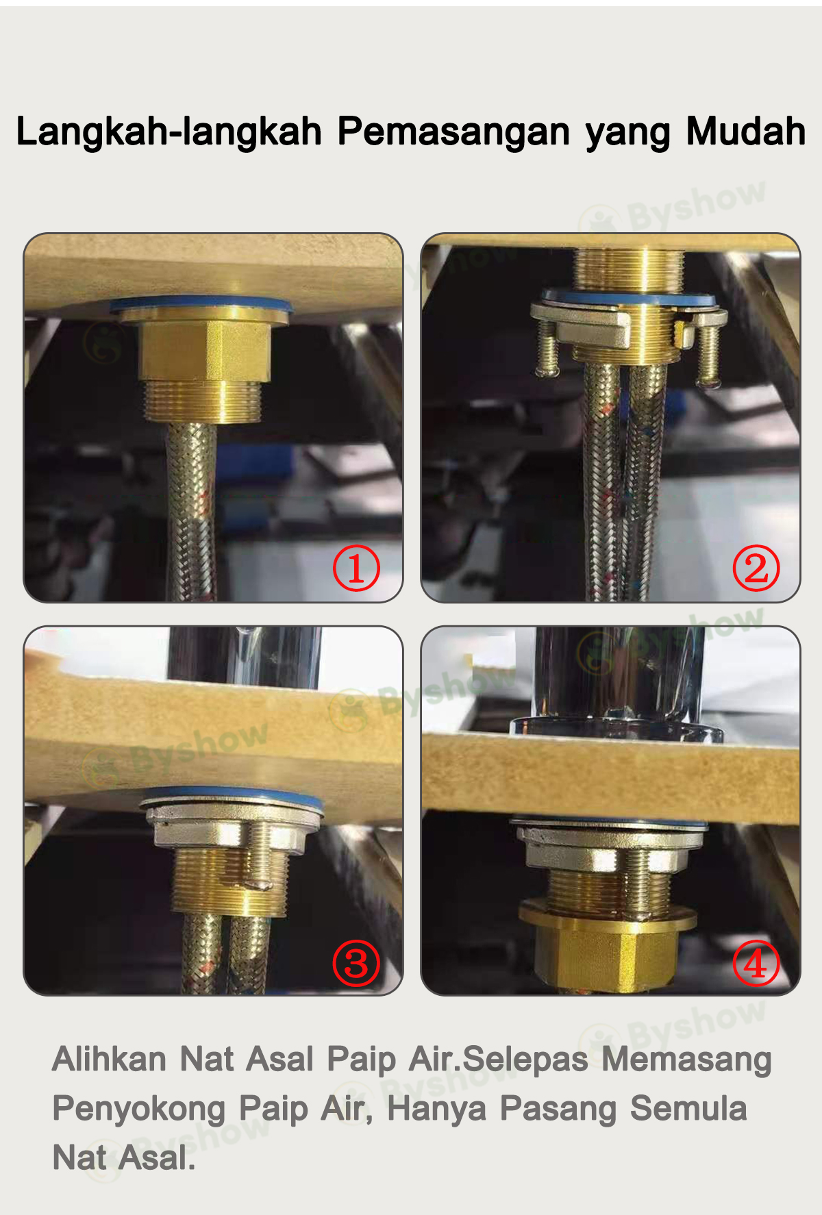 【Byshow】Convenient Tap Faucet Locknut Fixing Fitting Kit with Anti ...