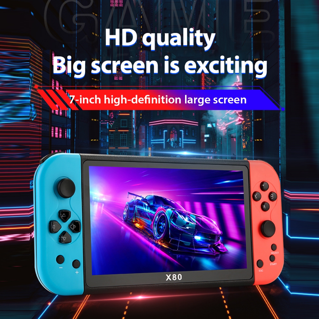 [Penjual Tempatan] 2025 New X80 PSP Game Console Game Boy 7 inch ...