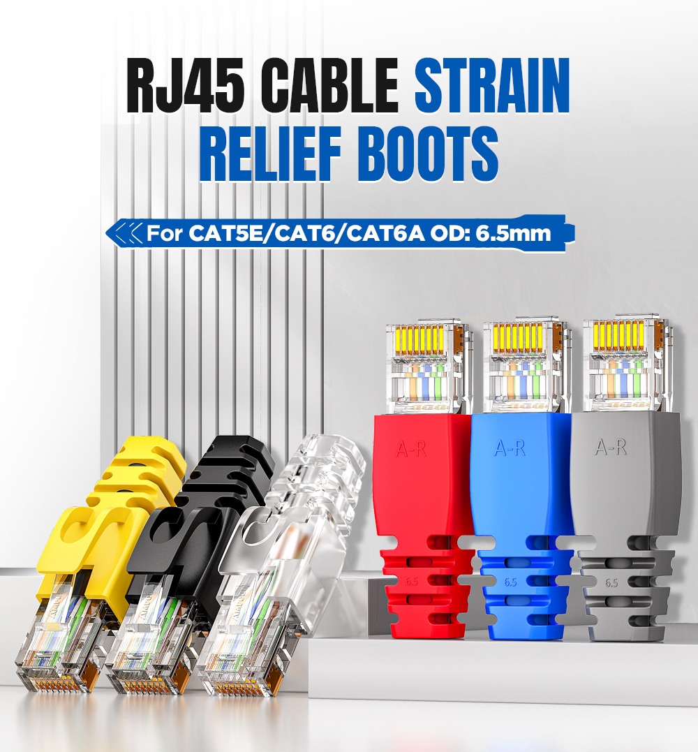 AMPCOM RJ45 Ethernet Network Strain Relief Boots Cable Connector Plug ...