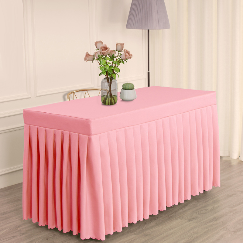 6Ft Folding Table Skirting Rectangular Conference Table Cloth Cover ...
