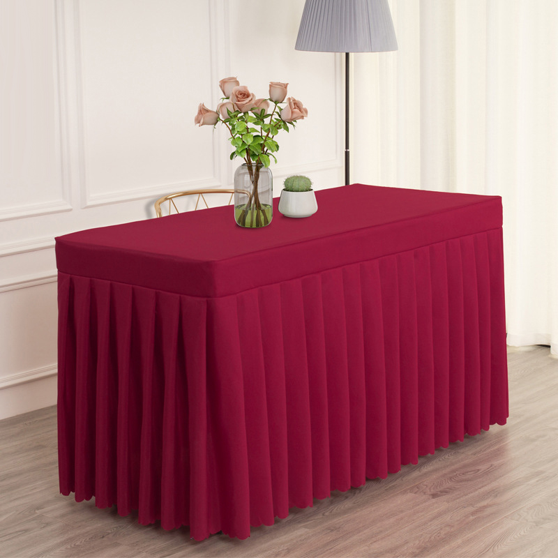 6Ft Folding Table Skirting Rectangular Conference Table Cloth Cover ...