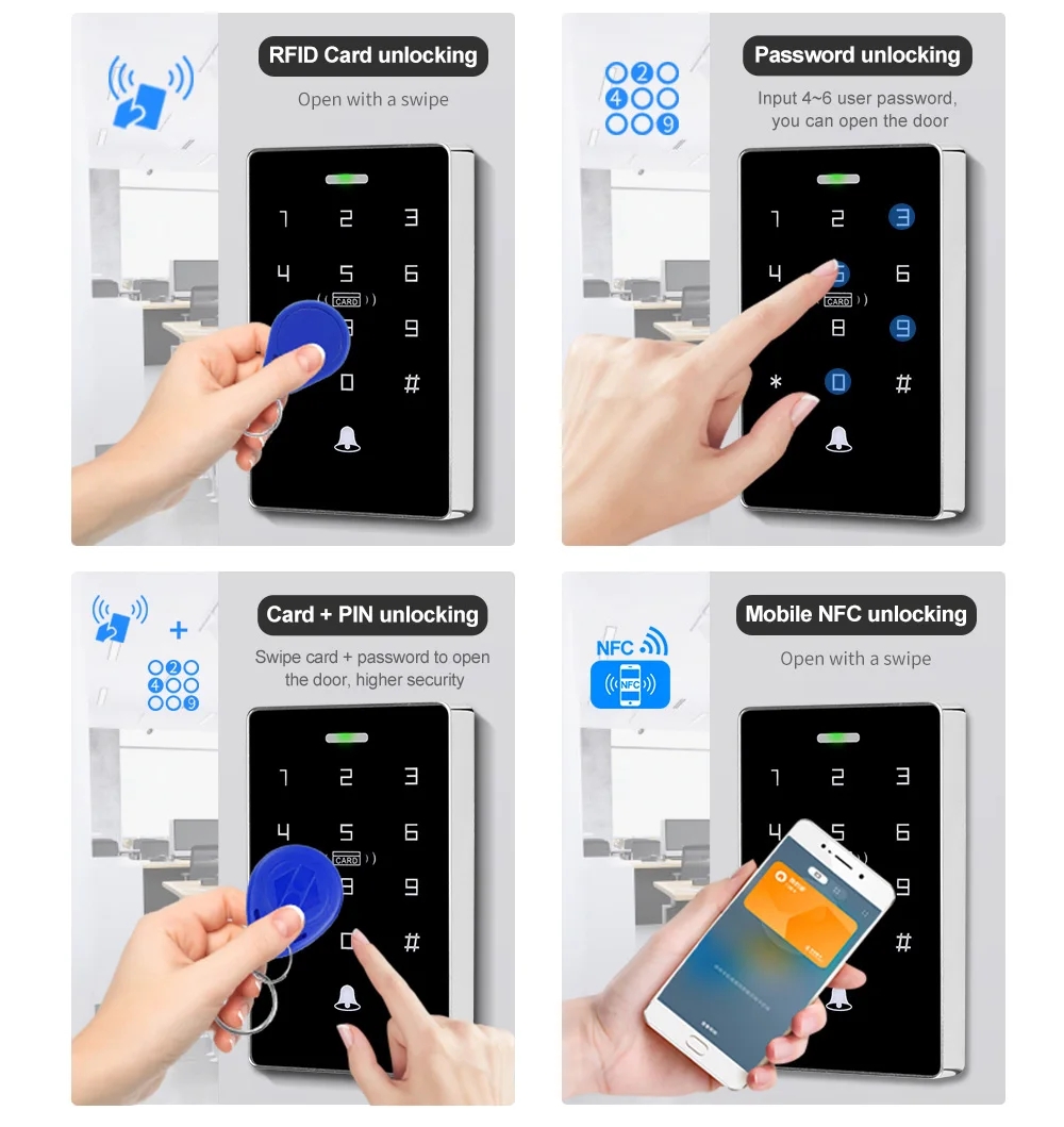 Outdoor Access Control System Kit Set Waterproof RFID Keypad 125KHz 13 ...