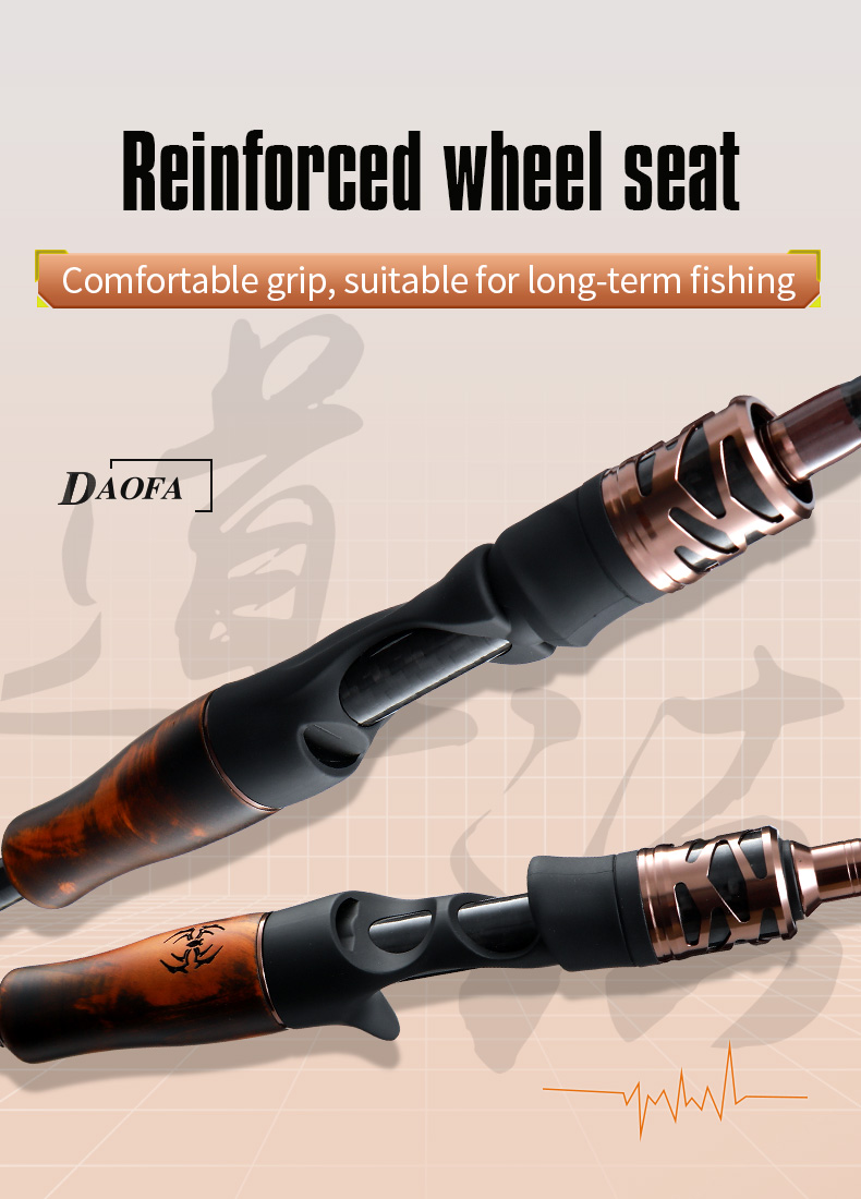 Real Wood Grip Fishing Rod ML Action 10-25LB 1.8M/1.98M/2.1M/2.4M ...