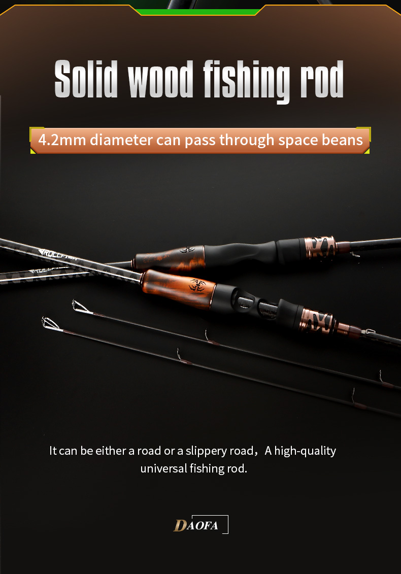 Real Wood Grip Fishing Rod ML Action 10-25LB 1.8M/1.98M/2.1M/2.4M ...