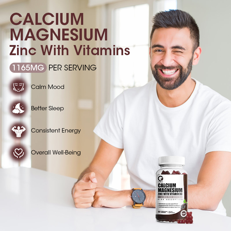 Orgeuos Calcium Magnesium Zinc Gummies With Vitamin D3 & Potassium ...