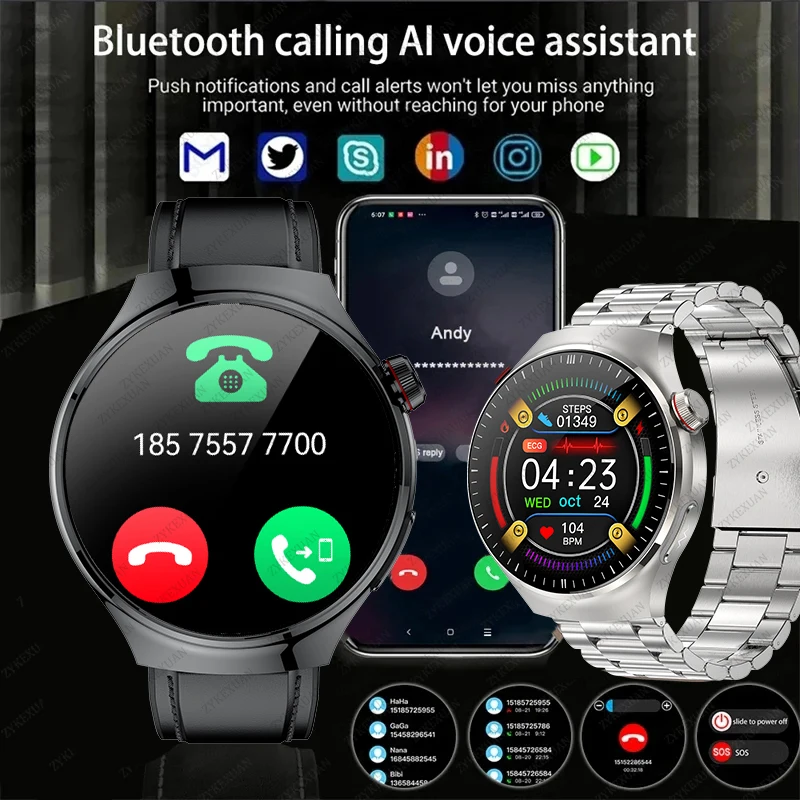 Watch GT4 PRO ECG+PPG Smart Watch Men AMOLED HD Screen uric acid Body ...