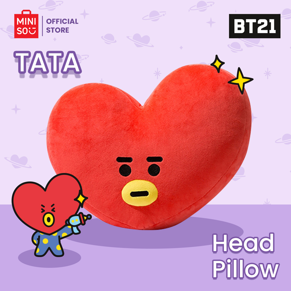 MINISO x BT21 Collection Sofa Pillow Doll 40CM Head Pillow 16 inch ...