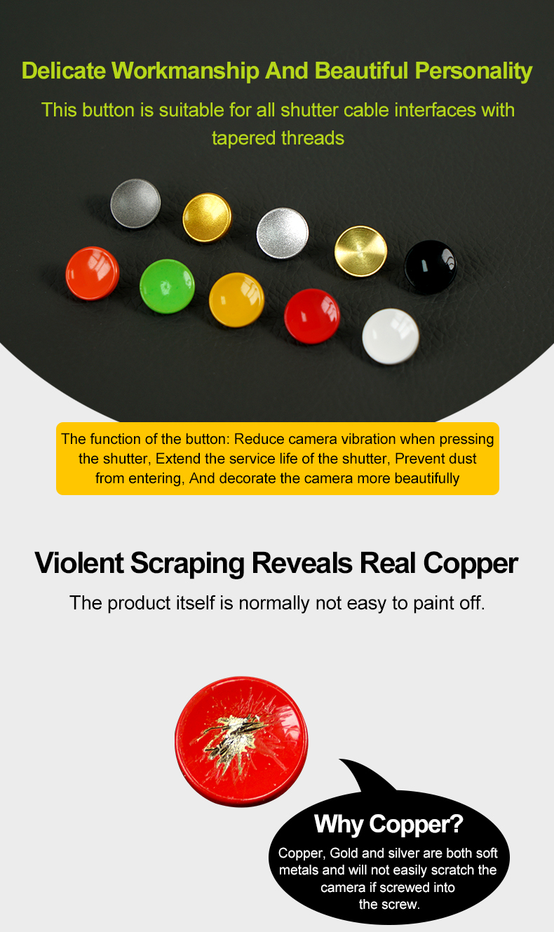 New Copper Concave Soft Shutter Release Button For Fujifilm Fuji XT20 X100F XT2 X100T XPRO2 ...