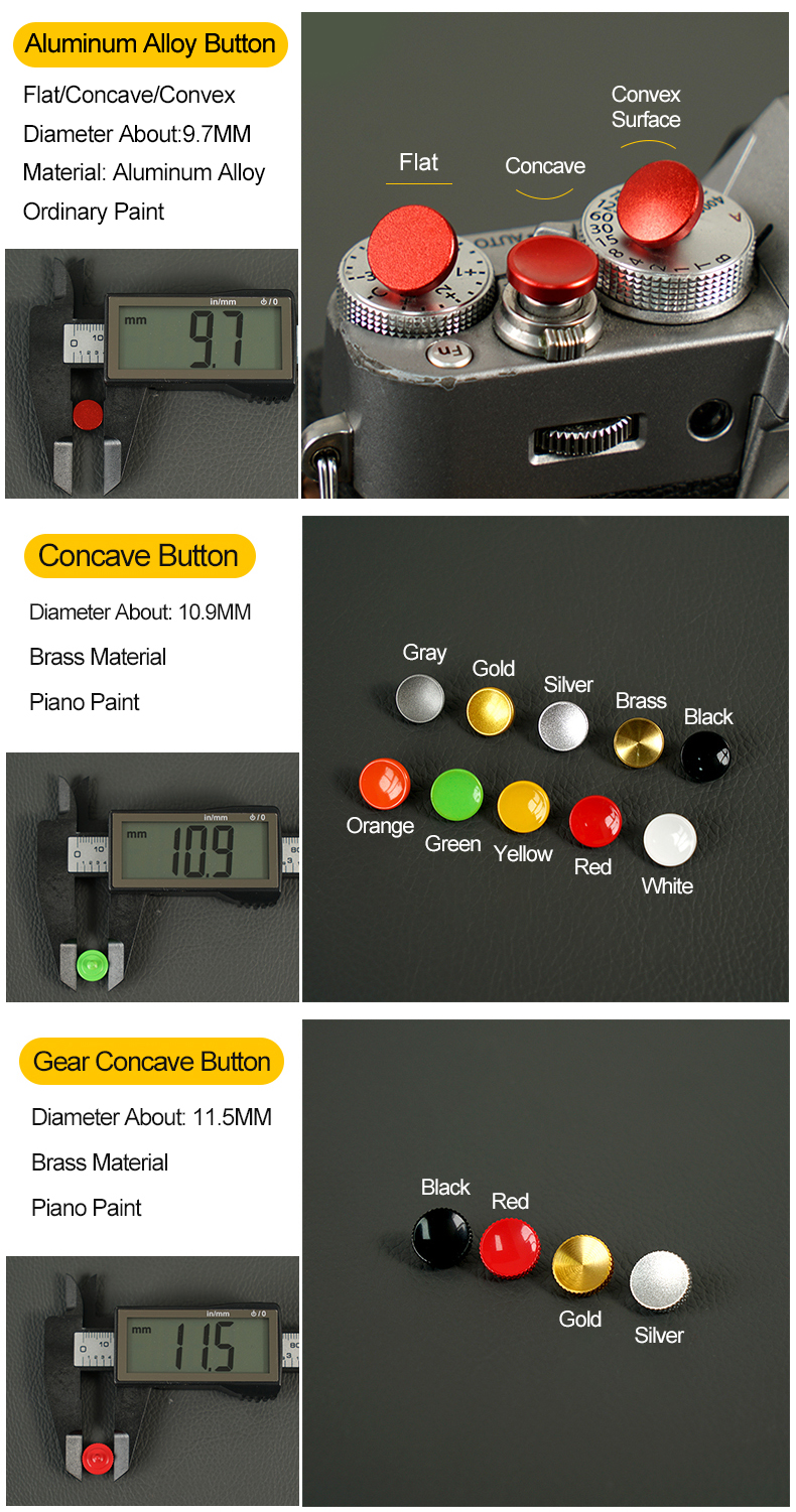 New Copper Concave Soft Shutter Release Button For Fujifilm Fuji XT20 X100F XT2 X100T XPRO2 ...