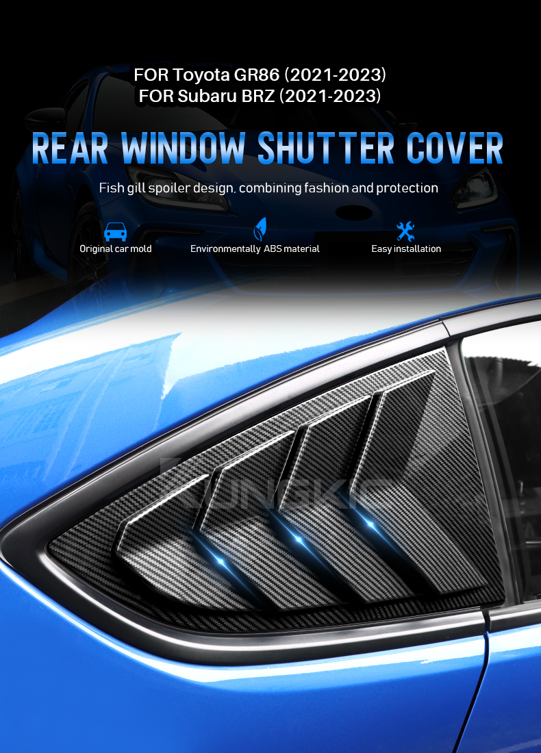 For Suabru BRZ Toyota GR86 2021-2024 Matte Black Car Rear Louver Window ...