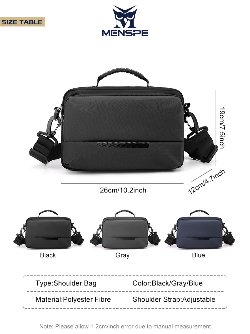 Menspe Men’s Bags Chest Bag Fashion Shoulder Bag Handheld Bag Cross ...