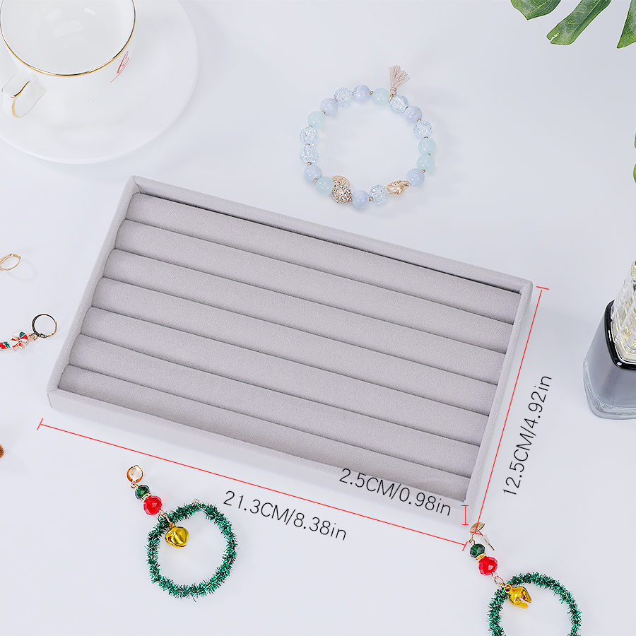 1pc, Flocking Jewelry Box Jewelry Tray, Color: Gray.Suitable for ...