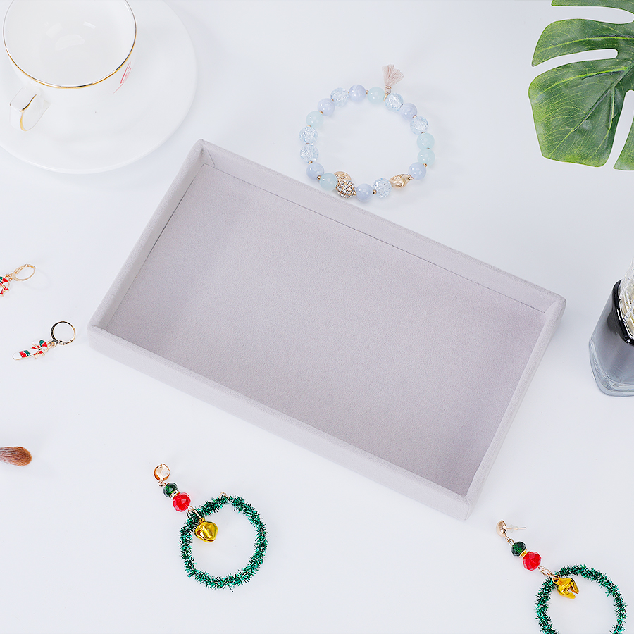 1pc, Flocking Jewelry Box Jewelry Tray, Color: Gray.Suitable for ...