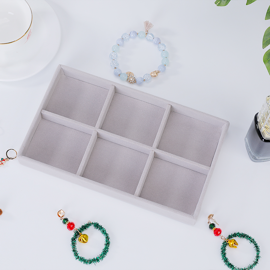 1pc, Flocking Jewelry Box Jewelry Tray, Color: Gray.Suitable for ...