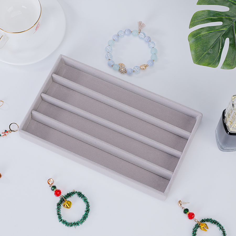 1pc, Flocking Jewelry Box Jewelry Tray, Color: Gray.Suitable for ...
